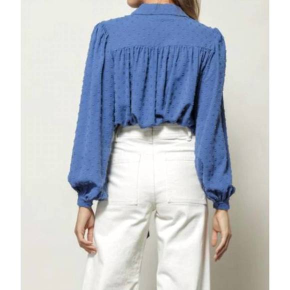 LINE AND DOT | Tops | New Line And Dot Skylar Blouse In Blue | Poshmark
